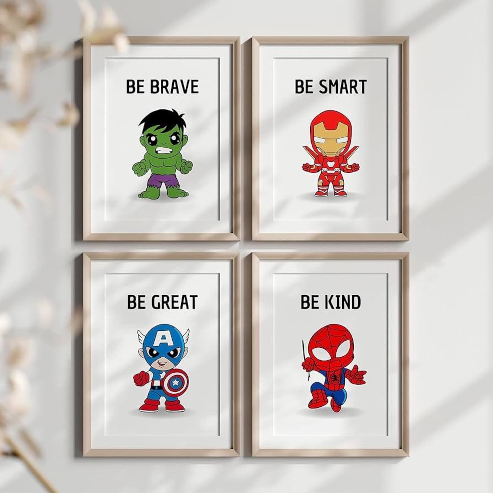 Superhero Prints Set: Positive Affirmations, Playroom Decor (A4 Digital ...