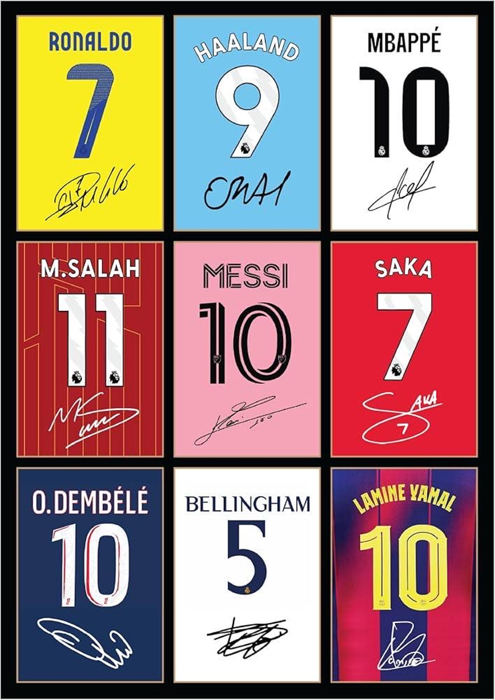 Football Icons Signed Print: Ronaldo, Messi, Mbappe, and More (digital ...