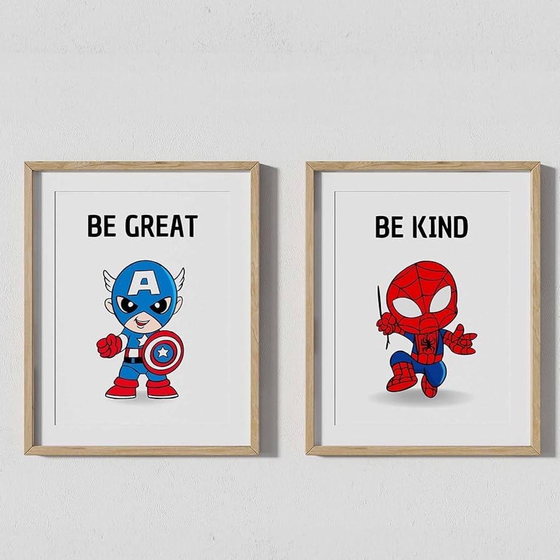Superhero Prints Set: Positive Affirmations, Playroom Decor (A4 Digital ...