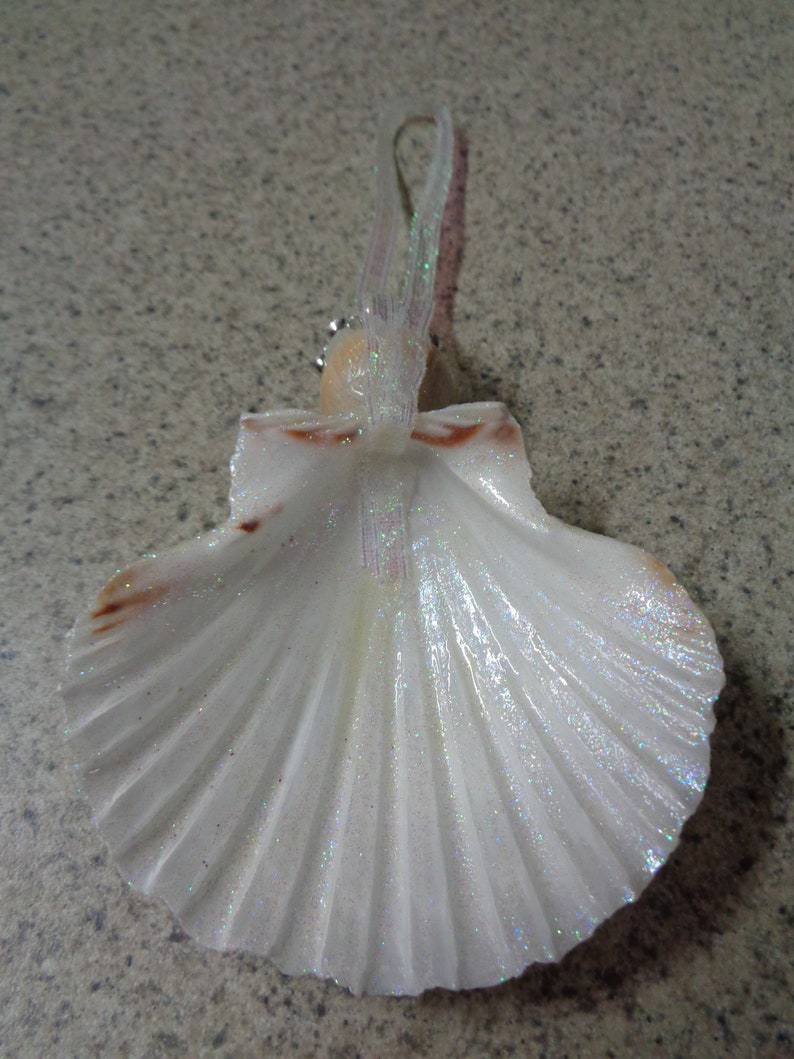 Large White Iridescent Scallop Shell Angel Christmas Tree | Etsy