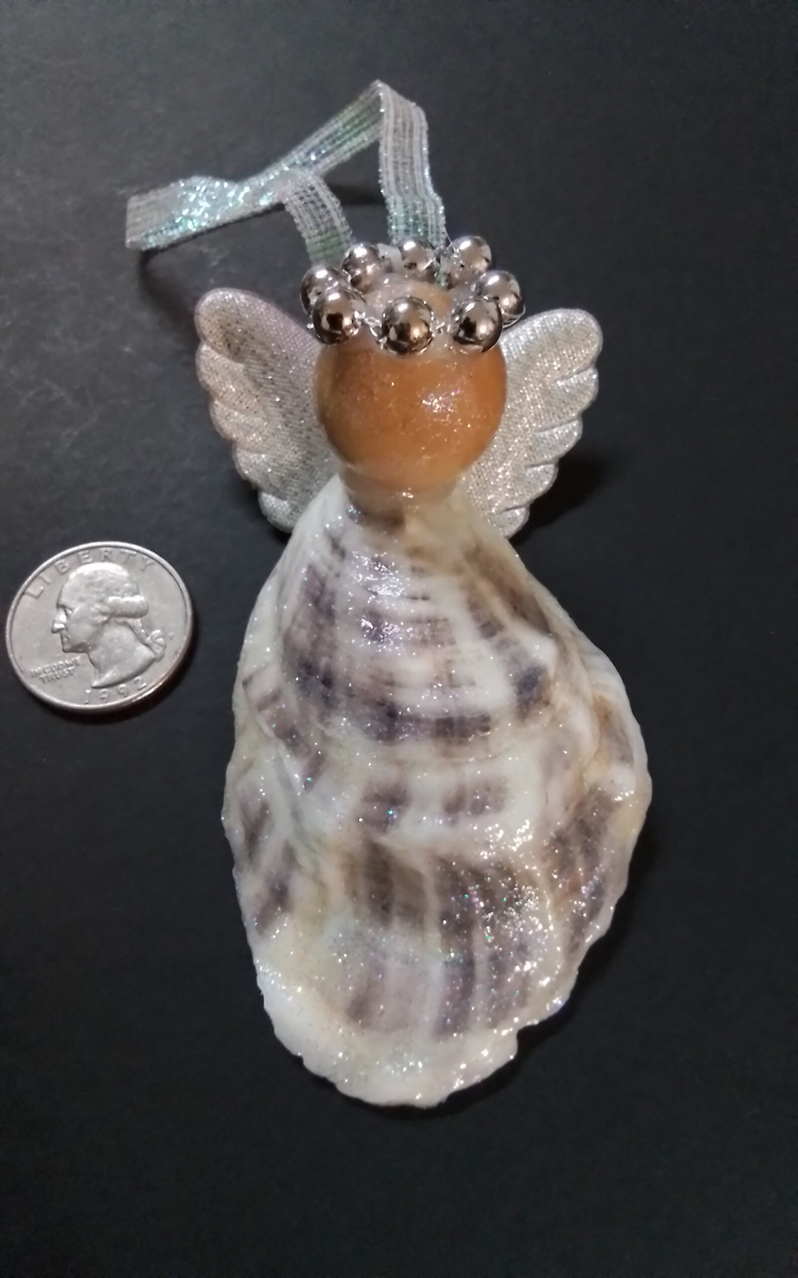 Iridescent Oyster Shell Angel Christmas Tree Ornament - Angel Tree ...