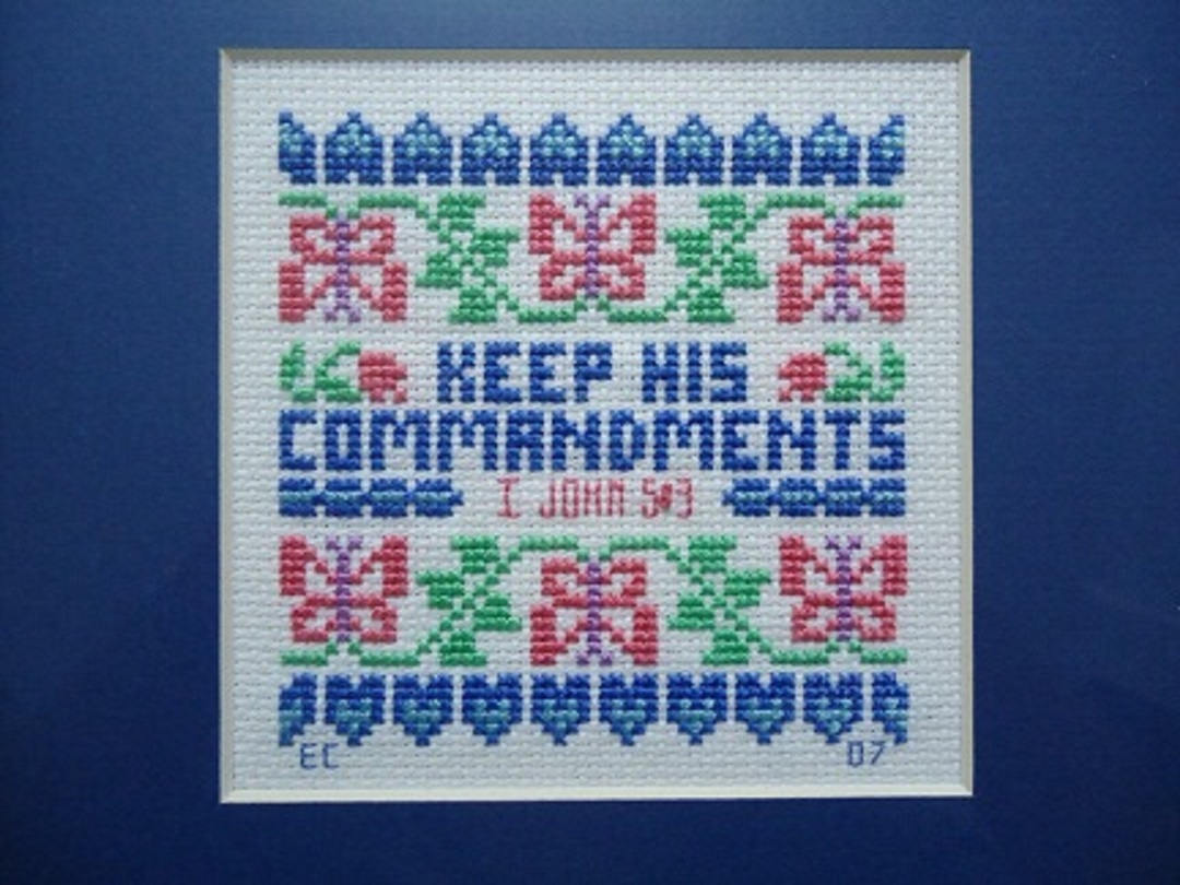 Keep His Commandments Sampler Completed and Framed - Etsy