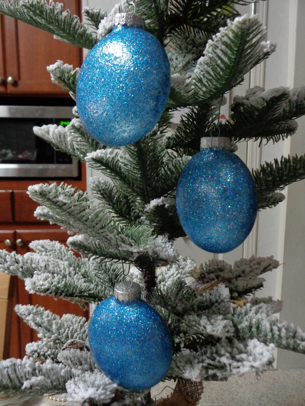 Set of 3 Blue Glass Orbs Christmas Tree Ornaments - Etsy
