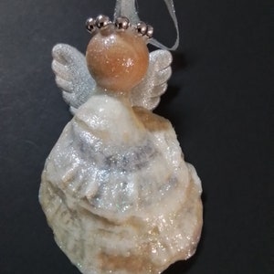 Iridescent Oyster Shell Angel Christmas Tree Ornament - Angel Tree ...