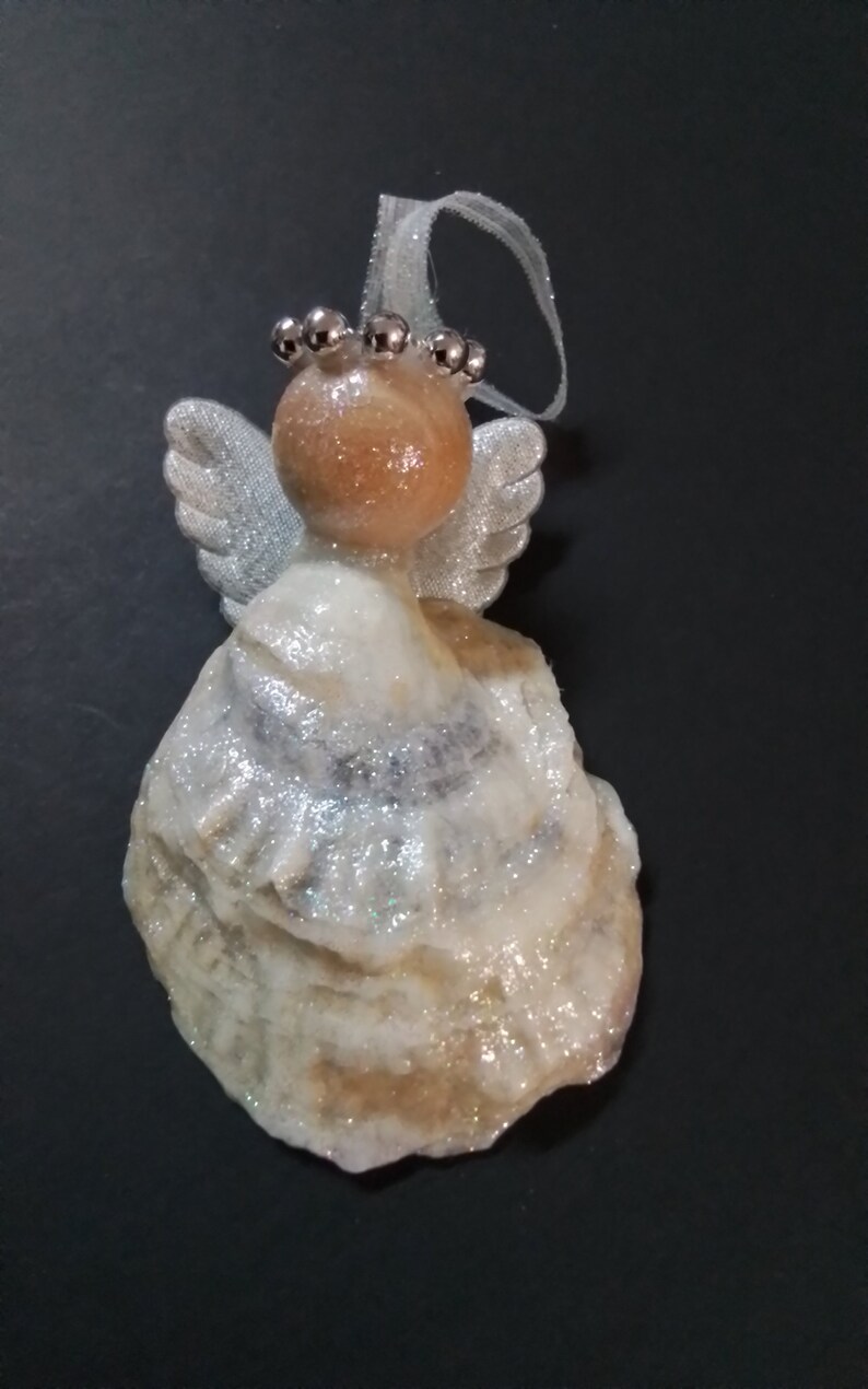 Iridescent Oyster Shell Angel Christmas Tree Ornament - Angel Tree ...