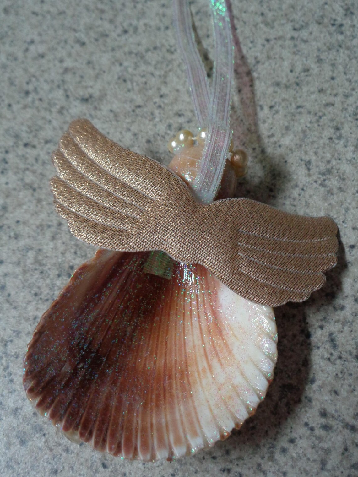 Large Iridescent Heart Cockle Shell Angel Christmas Tree | Etsy