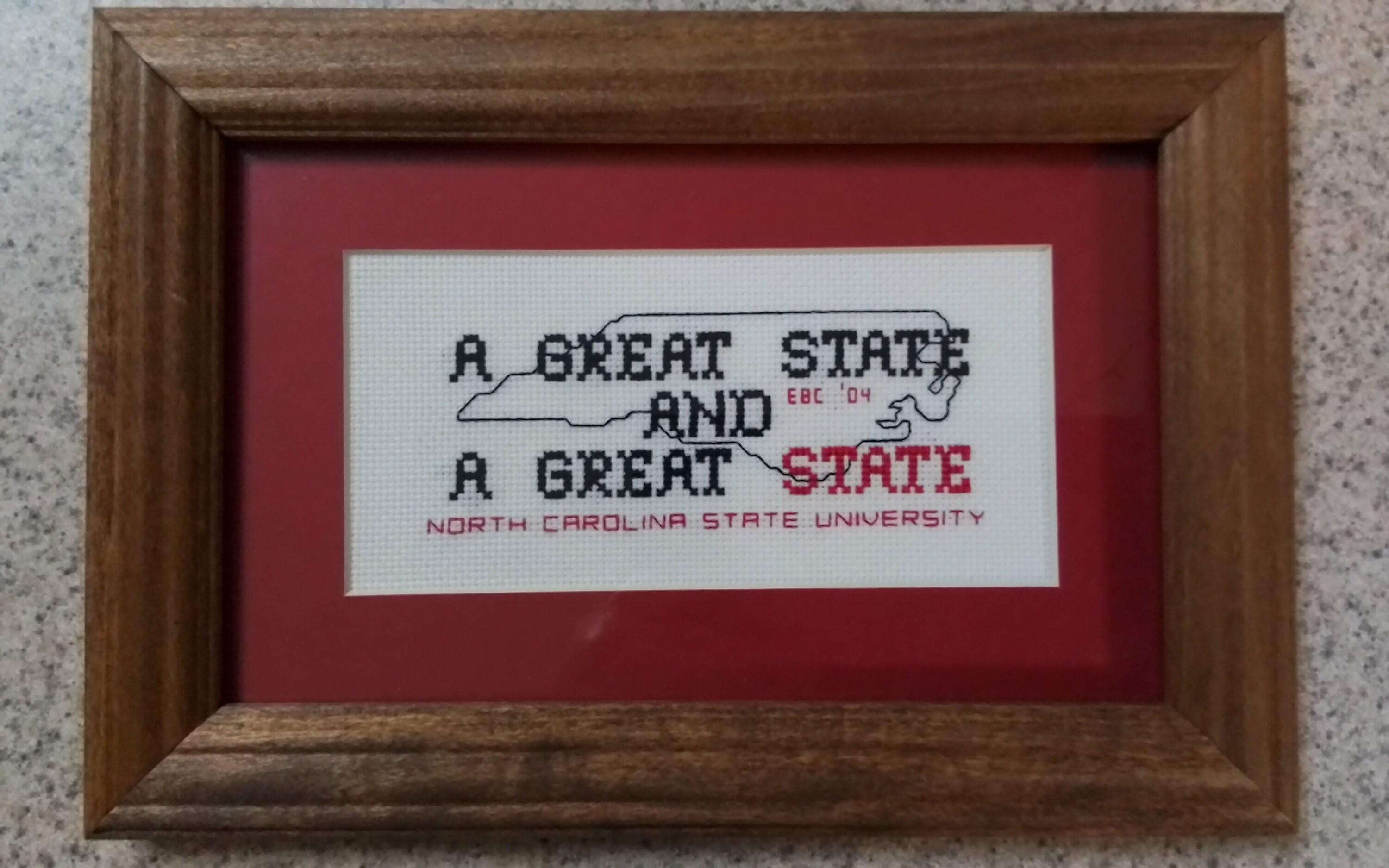 NCSU NC State A Great State Completed and Framed Cross Stitch Picture ...