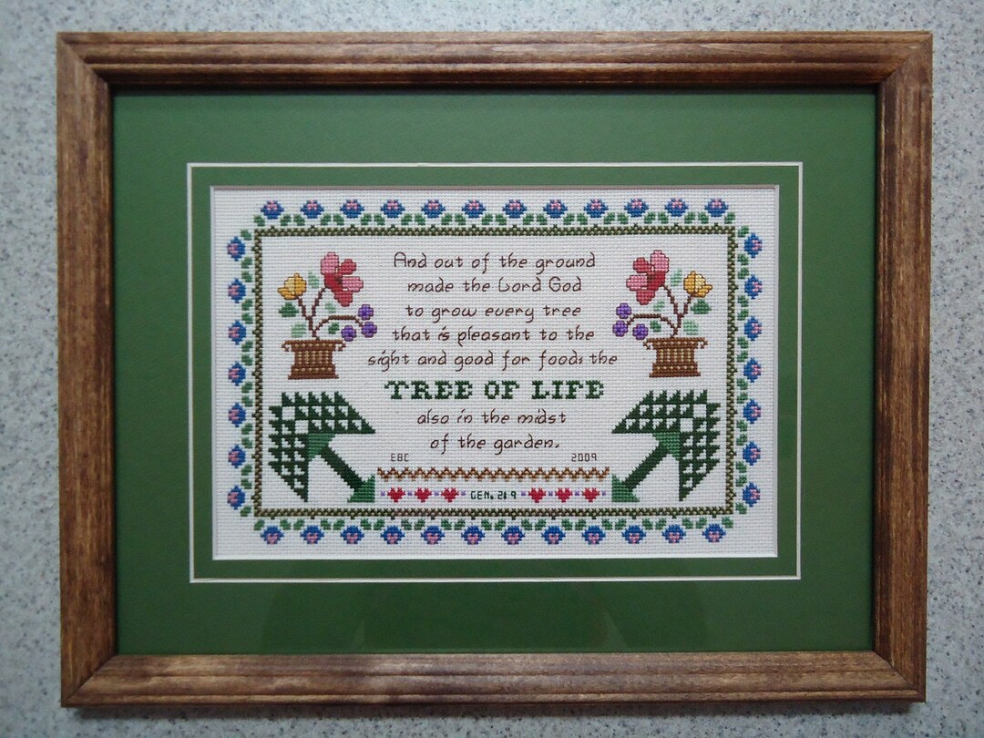 Tree of Life - Completed and Framed Inspirational Cross Stitch Picture ...