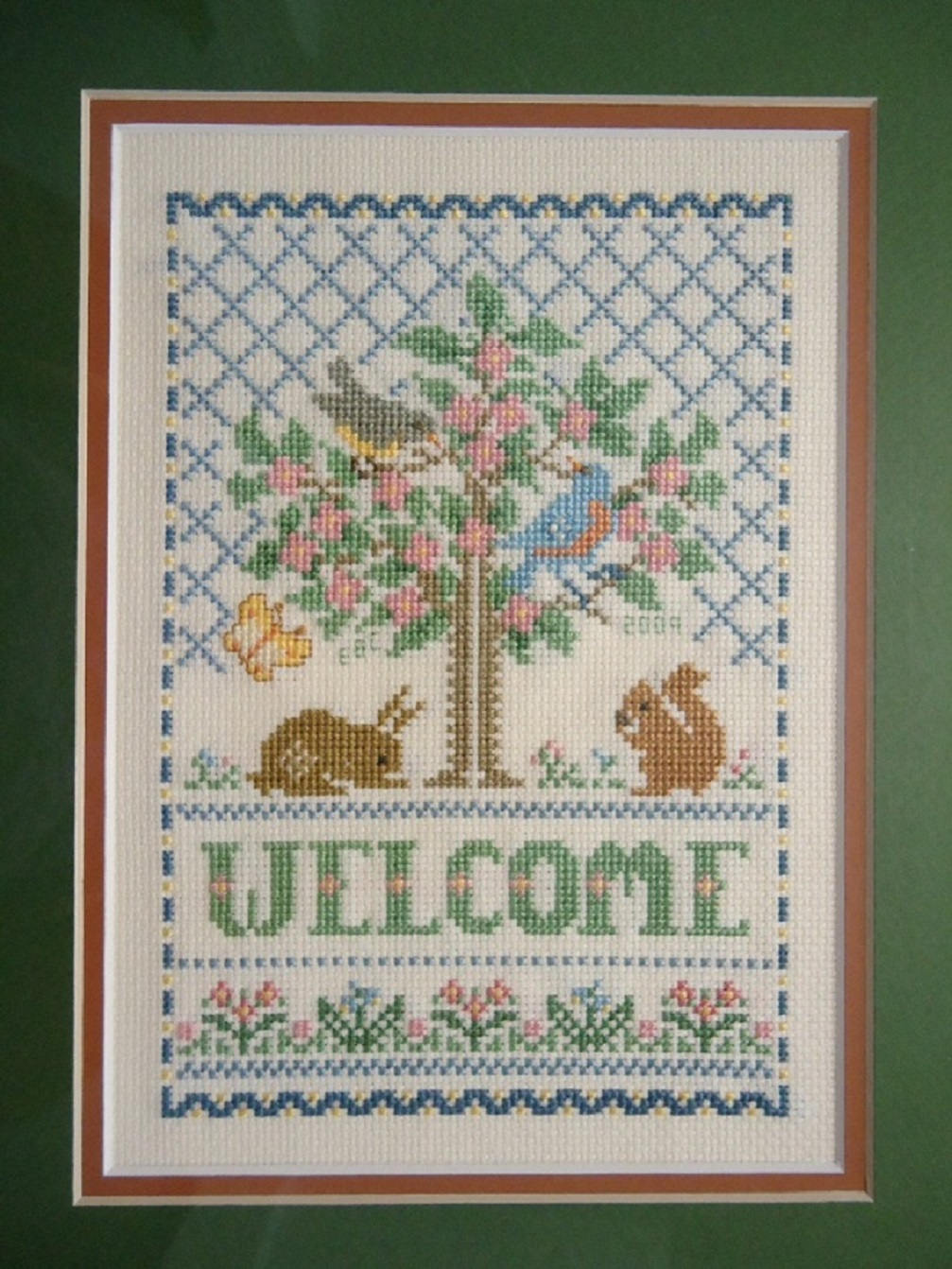 Woodlands Animals Welcome Sampler Completed and Framed Cross - Etsy