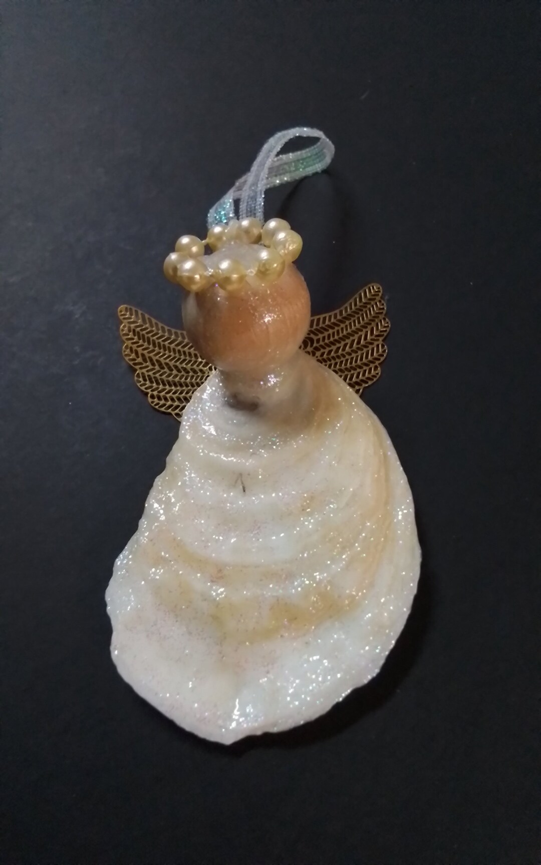 Iridescent Oyster Shell Angel Christmas Tree Ornament - Angel Tree ...