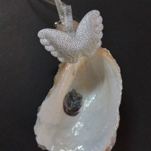 Iridescent Oyster Shell Angel Christmas Tree Ornament Angel Tree ...