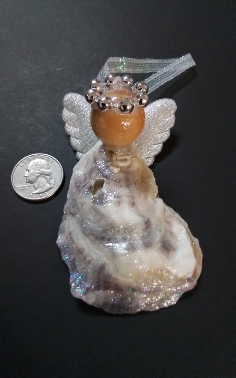 Iridescent Oyster Shell Angel Christmas Tree Ornament Angel - Etsy