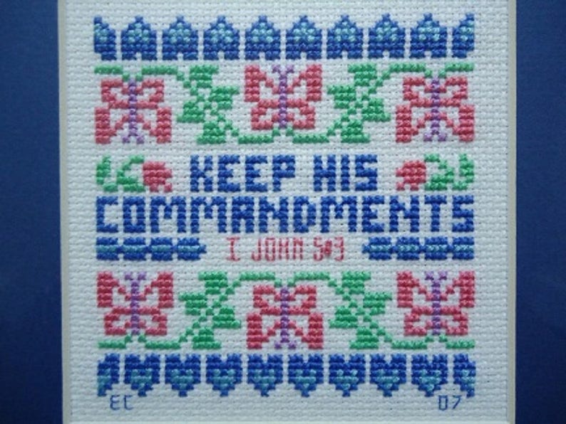 Keep His Commandments Sampler Completed and Framed - Etsy