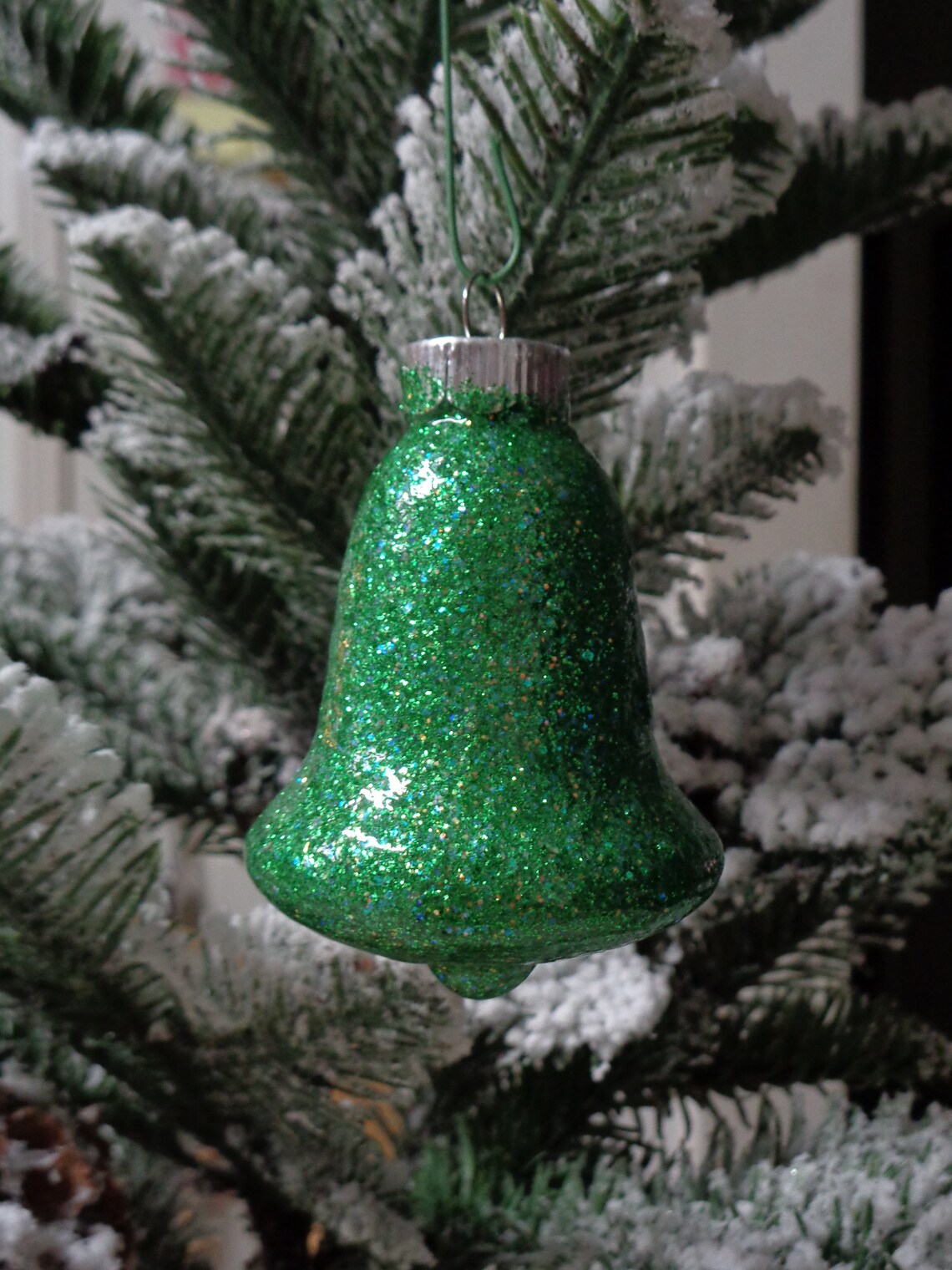 Set of 3 Christmas Green Glass Bells Christmas Tree Ornaments - Etsy