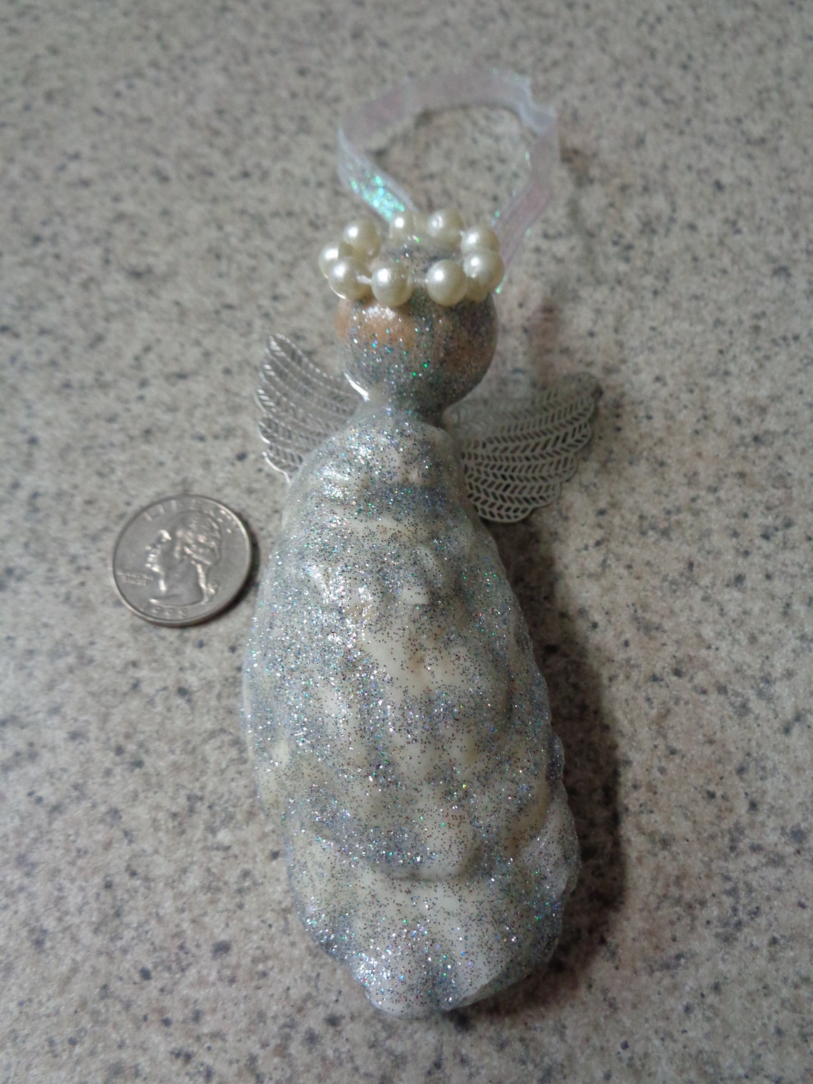 Silver Oyster Shell Angel Christmas Tree Ornament | Etsy