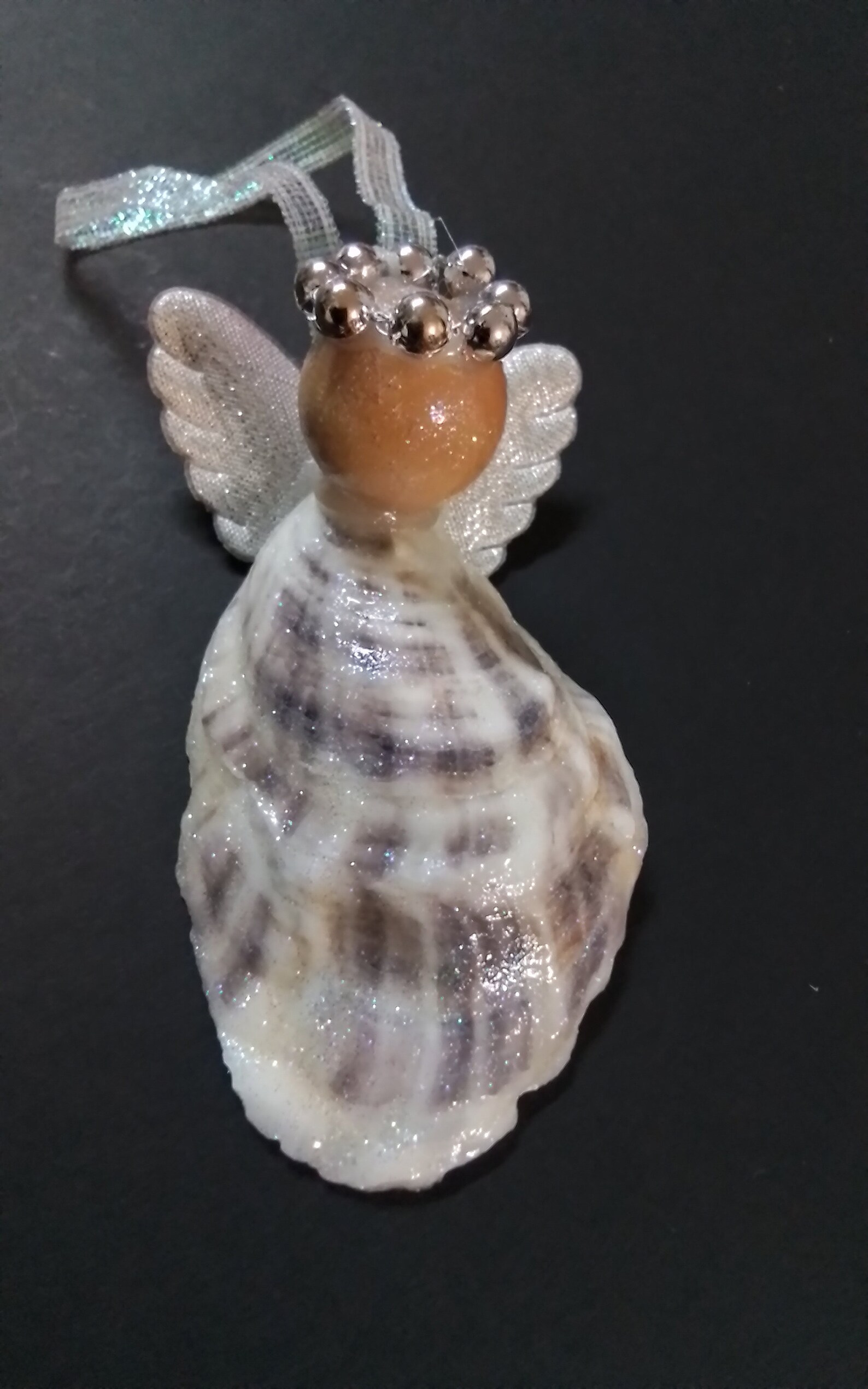 Iridescent Oyster Shell Angel Christmas Tree Ornament - Angel Tree ...