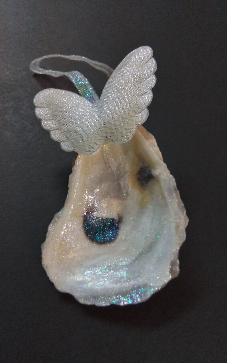 Iridescent Oyster Shell Angel Christmas Tree Ornament - Angel Tree ...