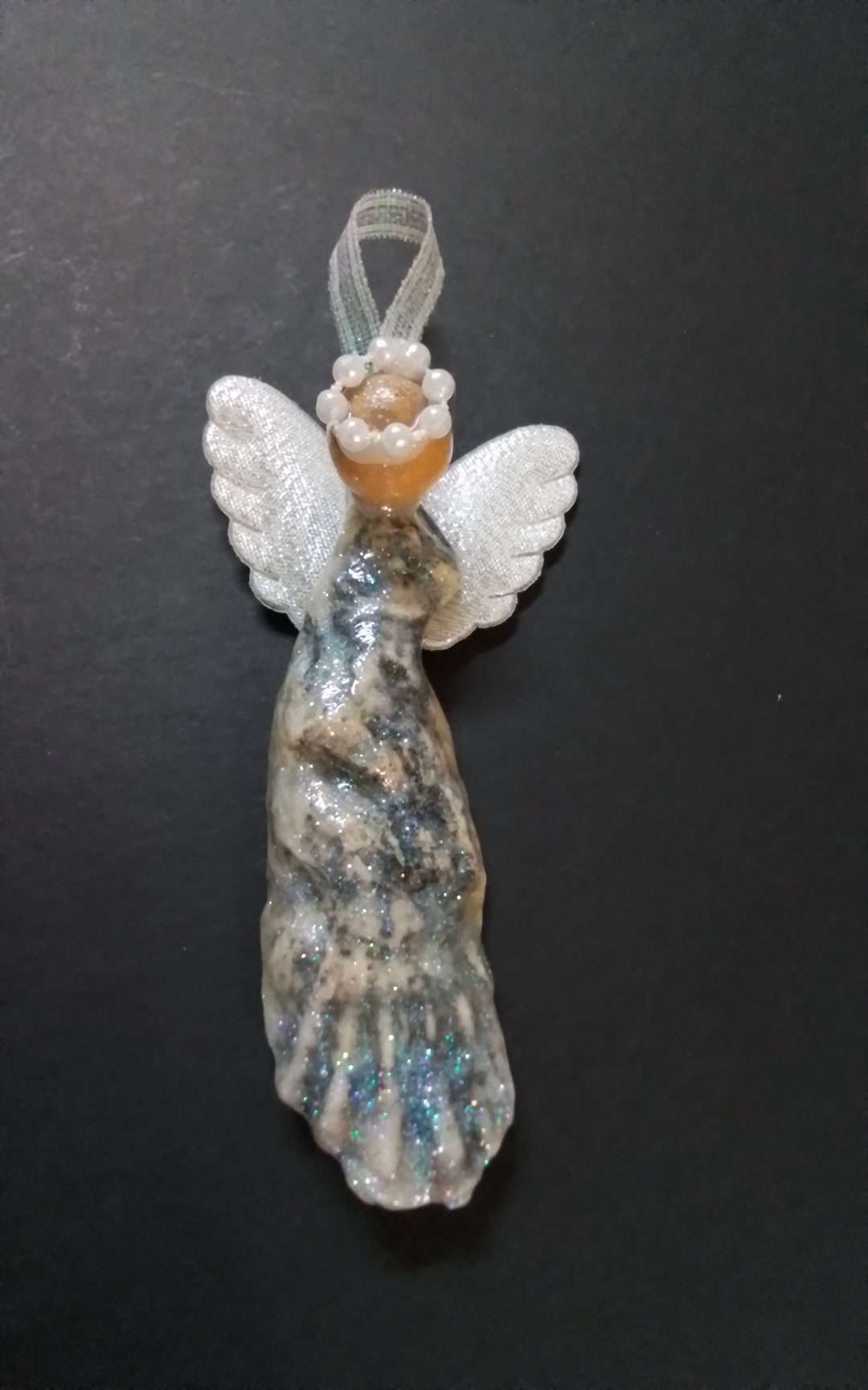 Iridescent Oyster Shell Angel Christmas Tree Ornament - Angel Tree ...