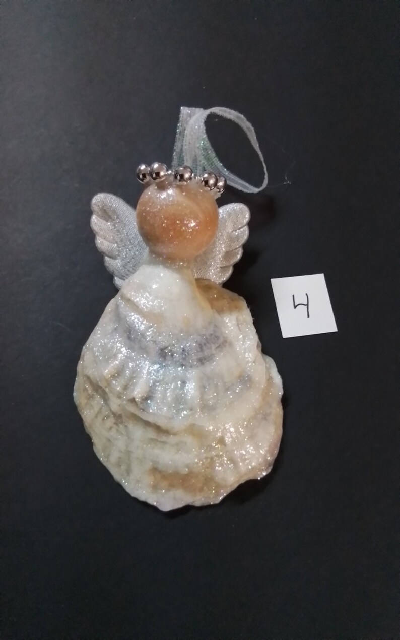 Iridescent Oyster Shell Angel Christmas Tree Ornament - Angel Tree ...