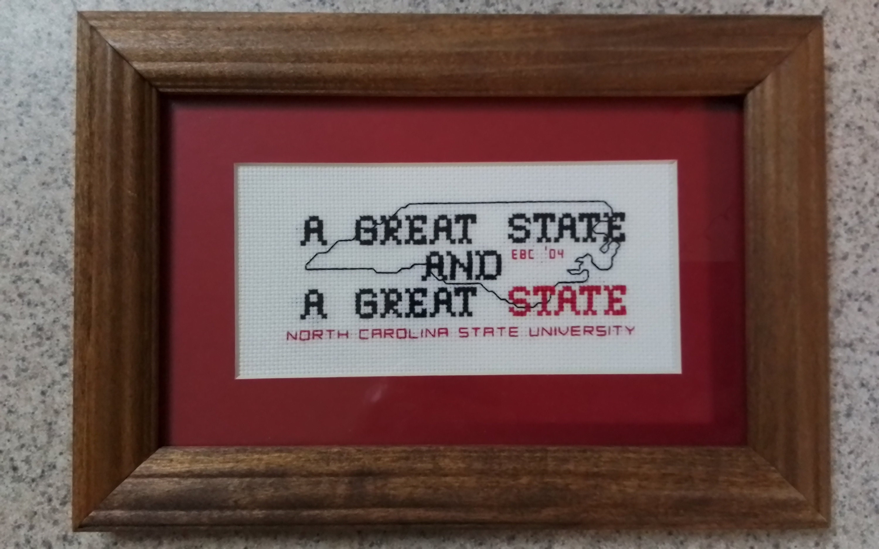 NCSU NC State A Great State Completed and Framed Cross Stitch Picture ...