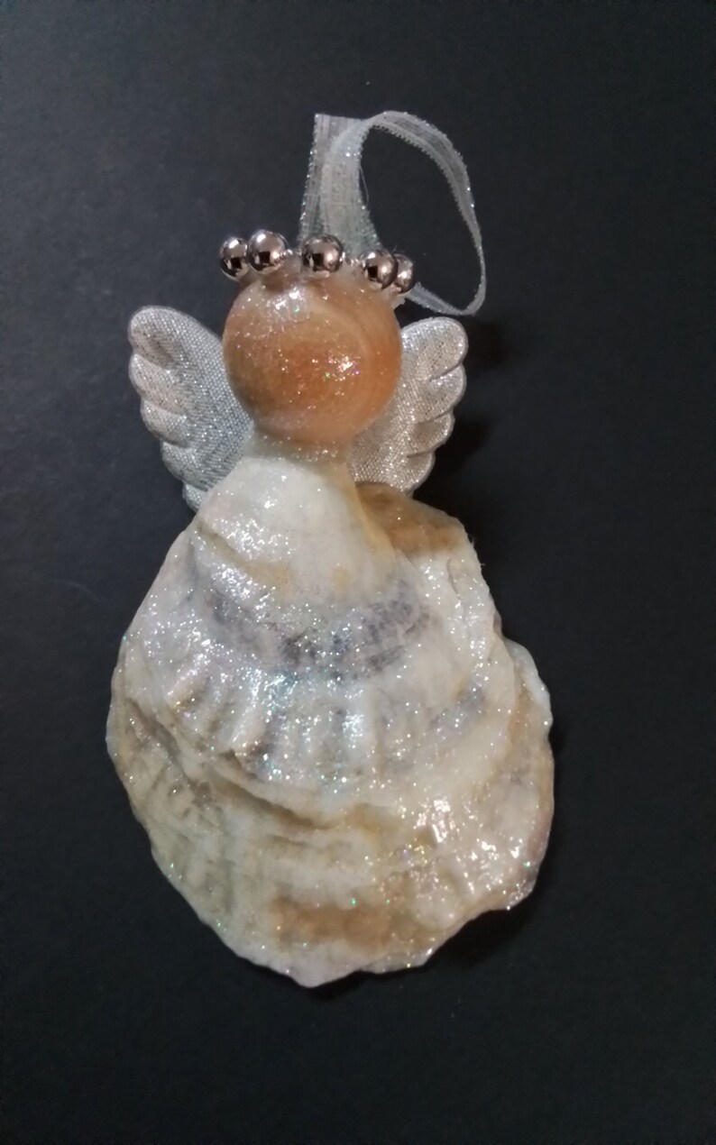 Iridescent Oyster Shell Angel Christmas Tree Ornament - Angel Tree ...