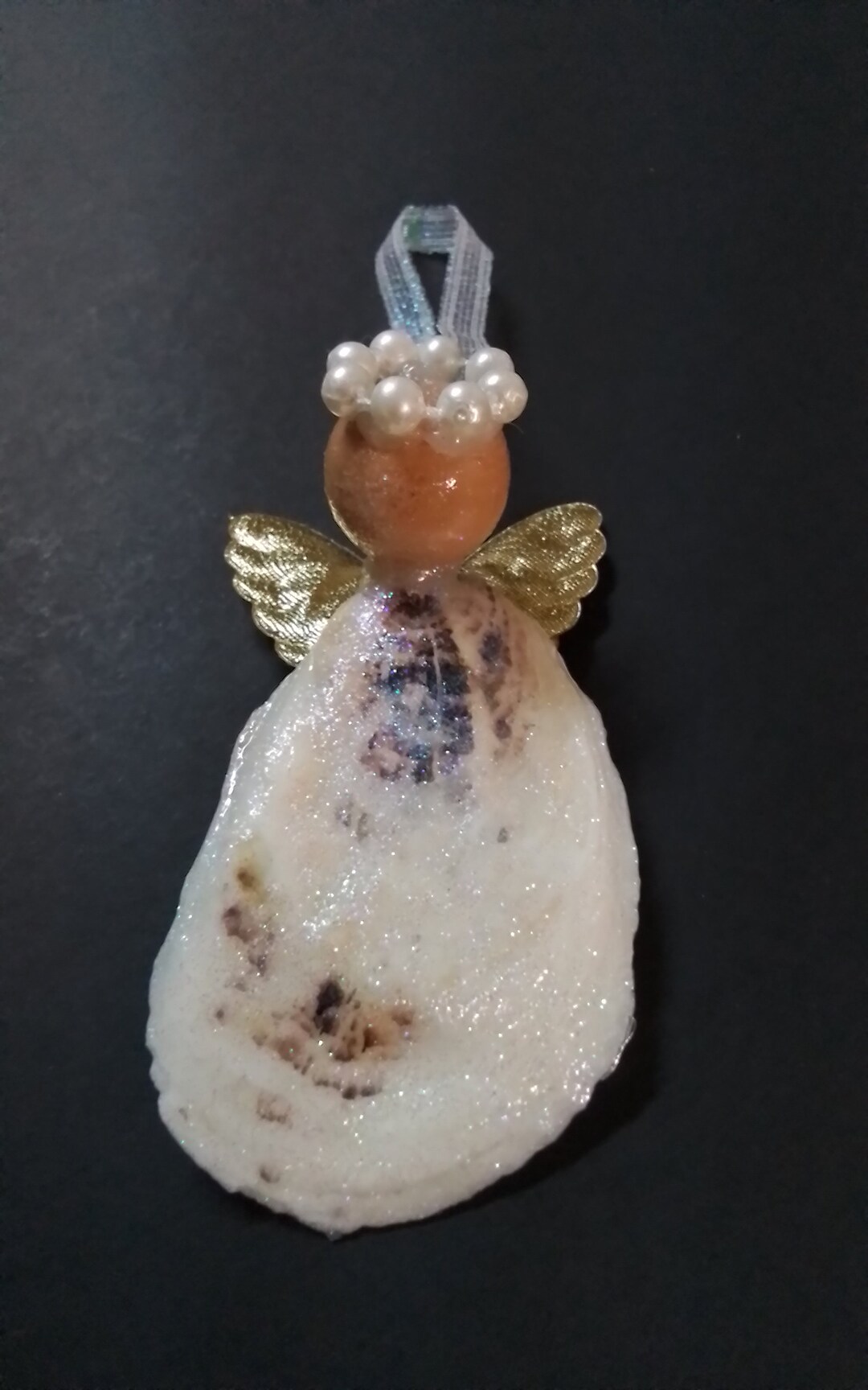 Iridescent Oyster Shell Angel Christmas Tree Ornament - Angel Tree ...