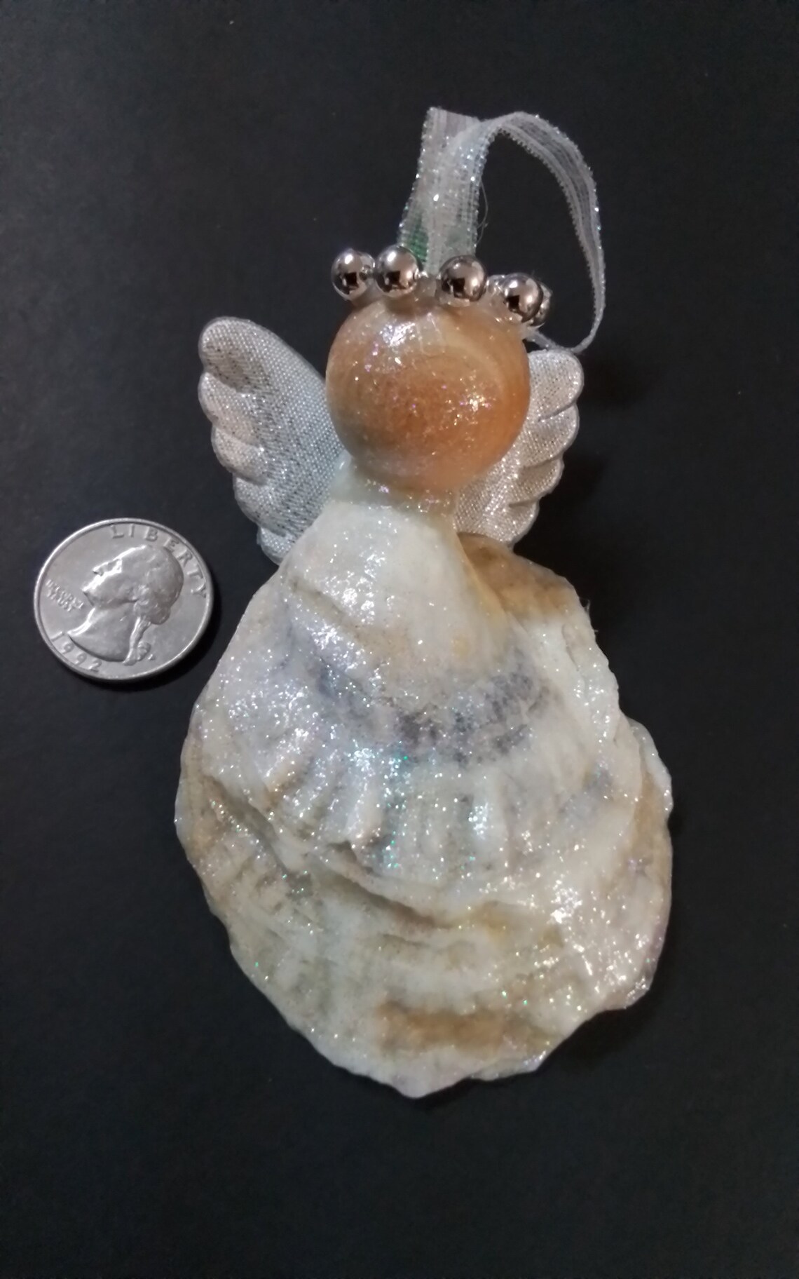 Iridescent Oyster Shell Angel Christmas Tree Ornament - Angel Tree ...