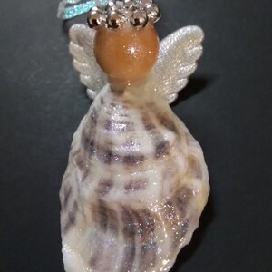 Iridescent Oyster Shell Angel Christmas Tree Ornament - Angel Tree ...