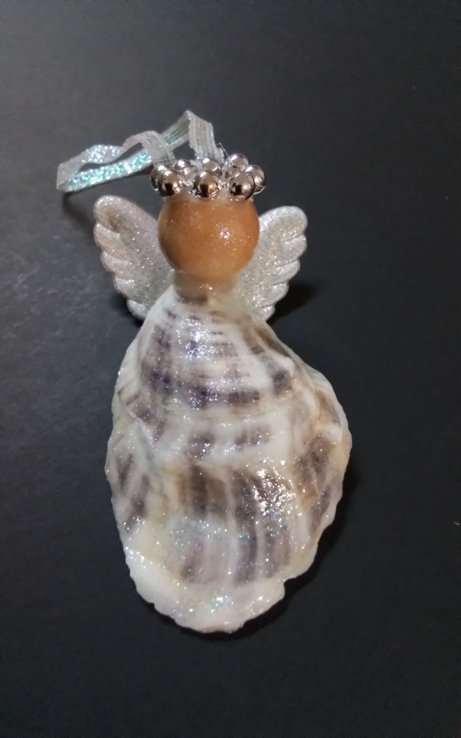 Iridescent Oyster Shell Angel Christmas Tree Ornament Angel Tree ...