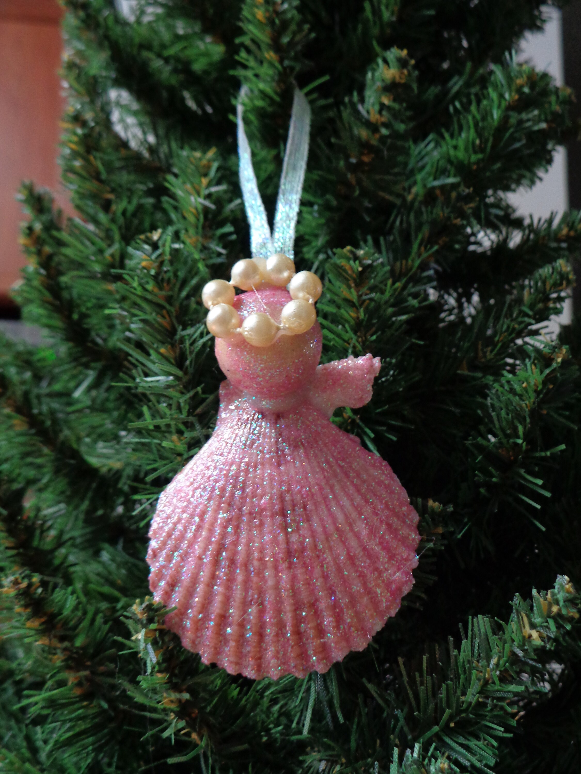 Pink Pectin Shell Angel Christmas Tree Ornament Beach Tree Decoration ...