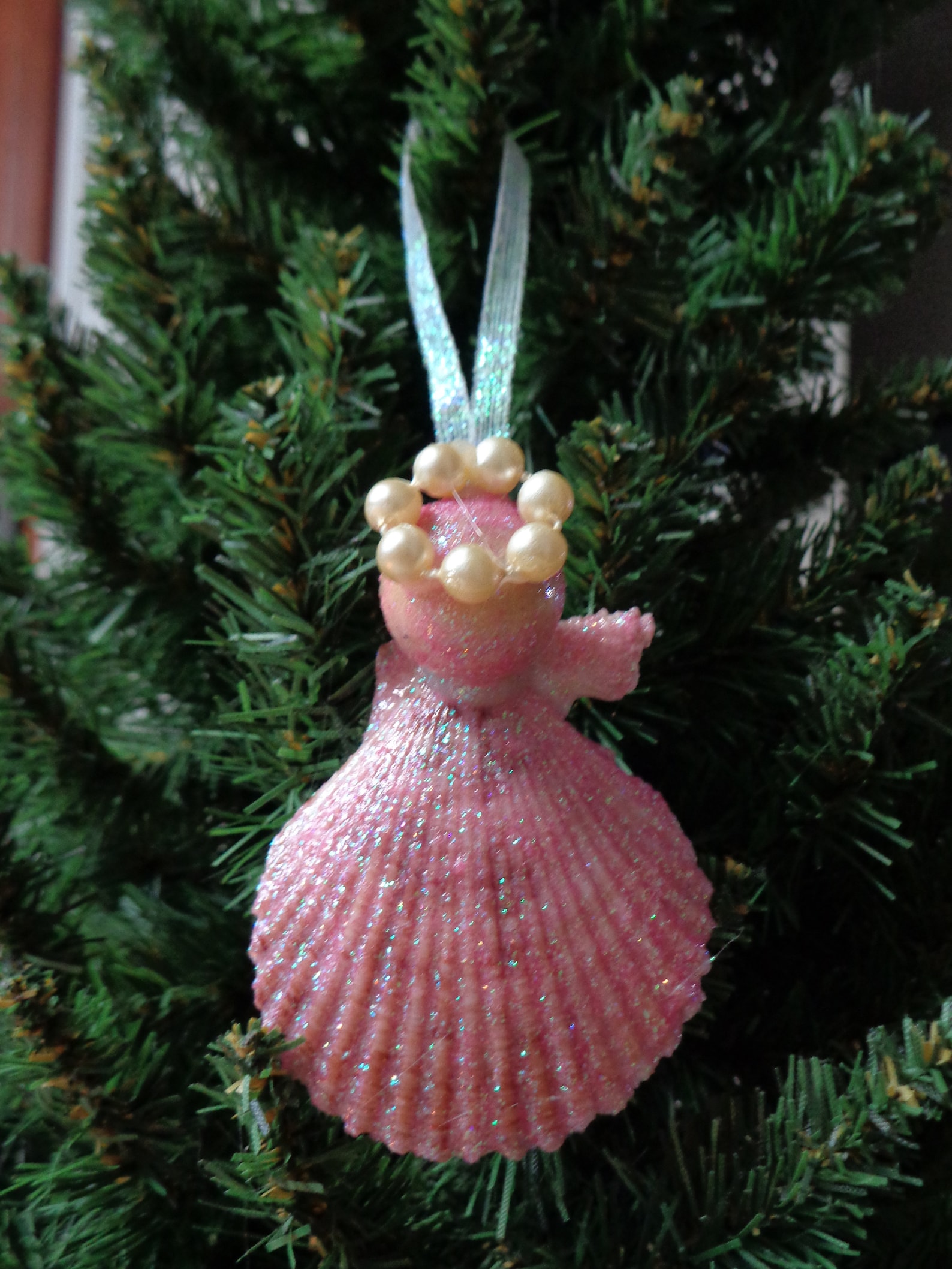Pink Pectin Shell Angel Christmas Tree Ornament Beach Tree - Etsy
