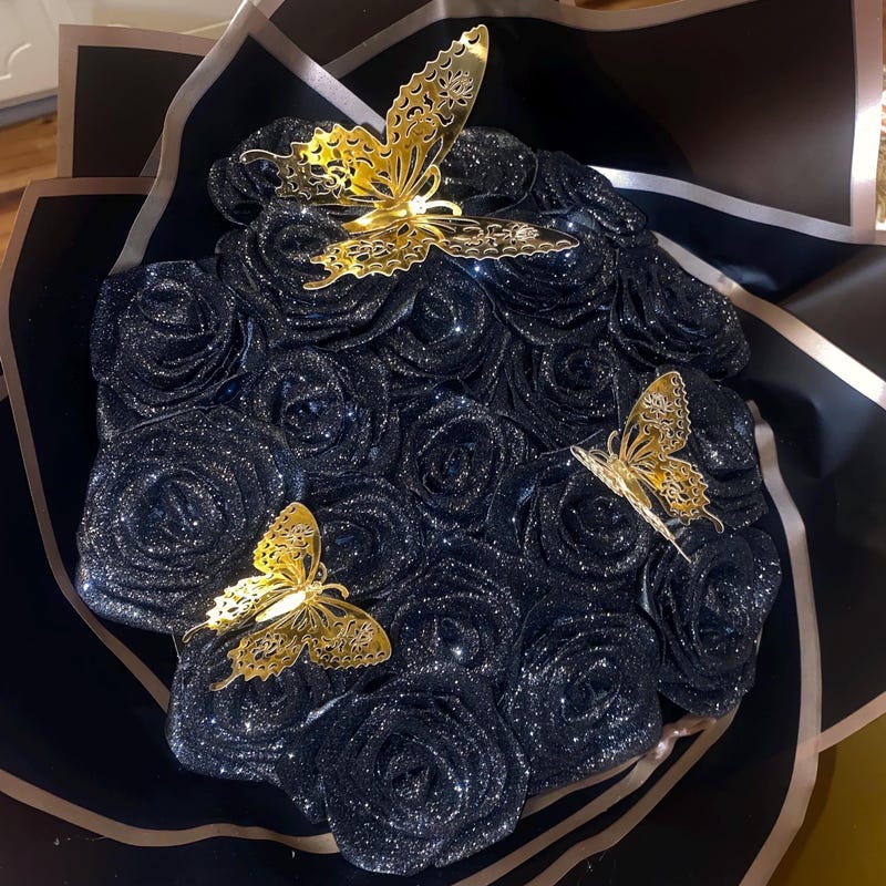 Glitter Roses Bouquet - Etsy