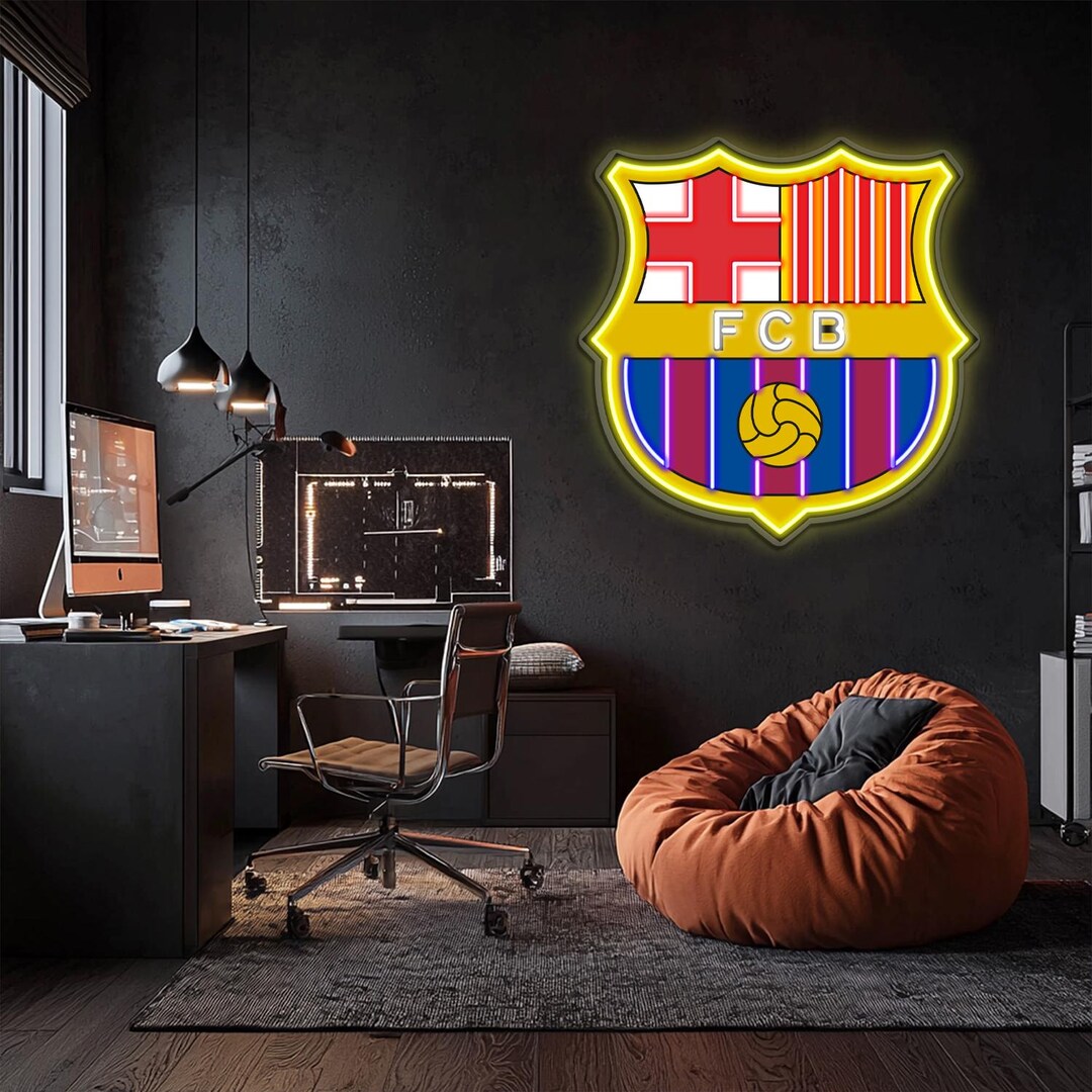 FC Barcelona UV Printed Plexi Neon Logo, Euro League Basketball Team ...