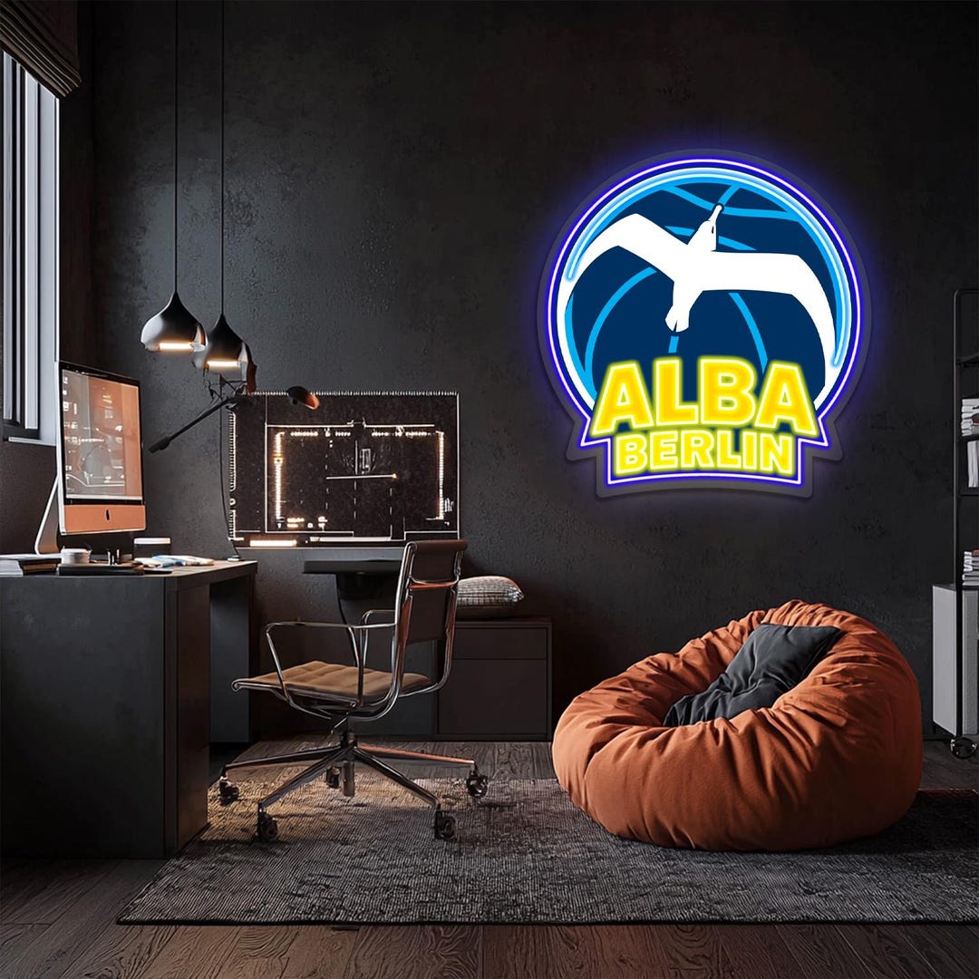 Abla Berlin UV Printed Plexi Neon Logo, Euro League Basketball Team ...