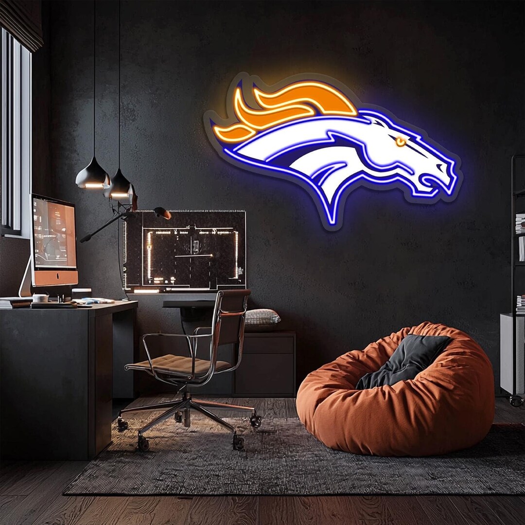 Denver Broncos UV Printed Plexi Neon Logo, NFL Football Team Logo, NFL ...