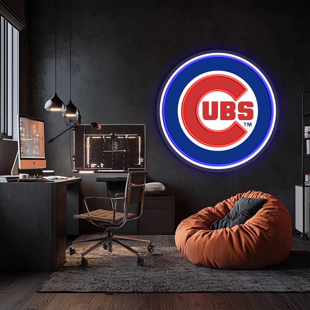 Chicago Cubs UV Printed Plexi Neon Logo, MLB Team Logo, MLB Lovers Gift ...