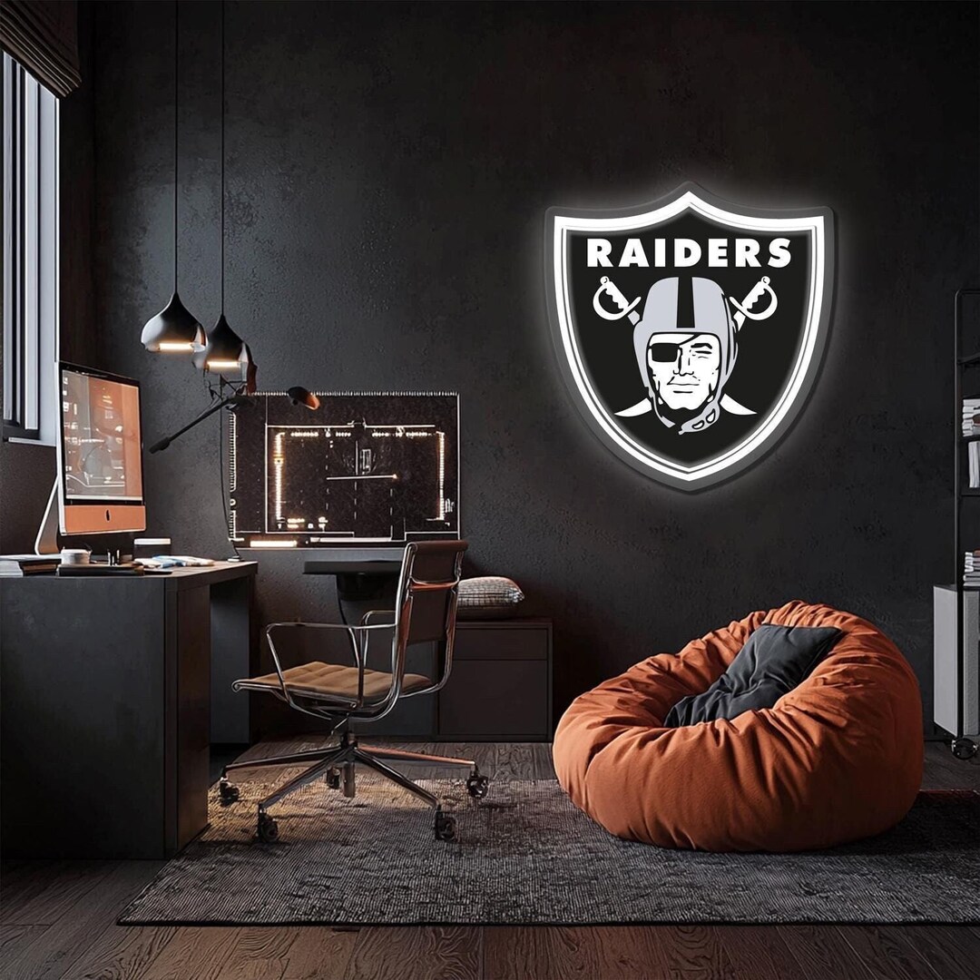 Las Vegas Raiders UV Printed Plexi Neon Logo, NFL Football Team Logo ...