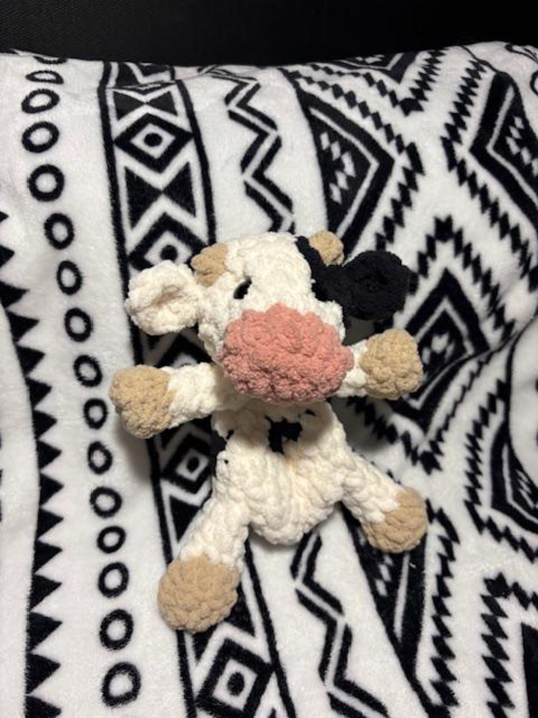 Crochet Lovey Cow, Farm Animal Snuggle Toy - Etsy