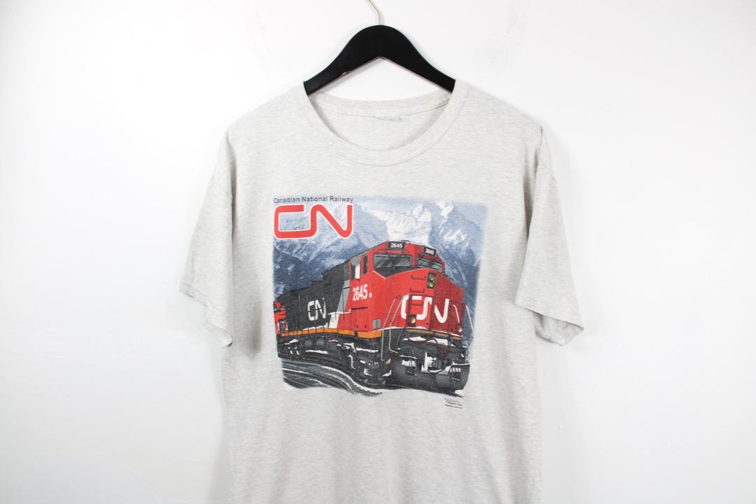 Vintage CN Rail Freight Train T-shirt | Classic Railroad Graphic Tee ...
