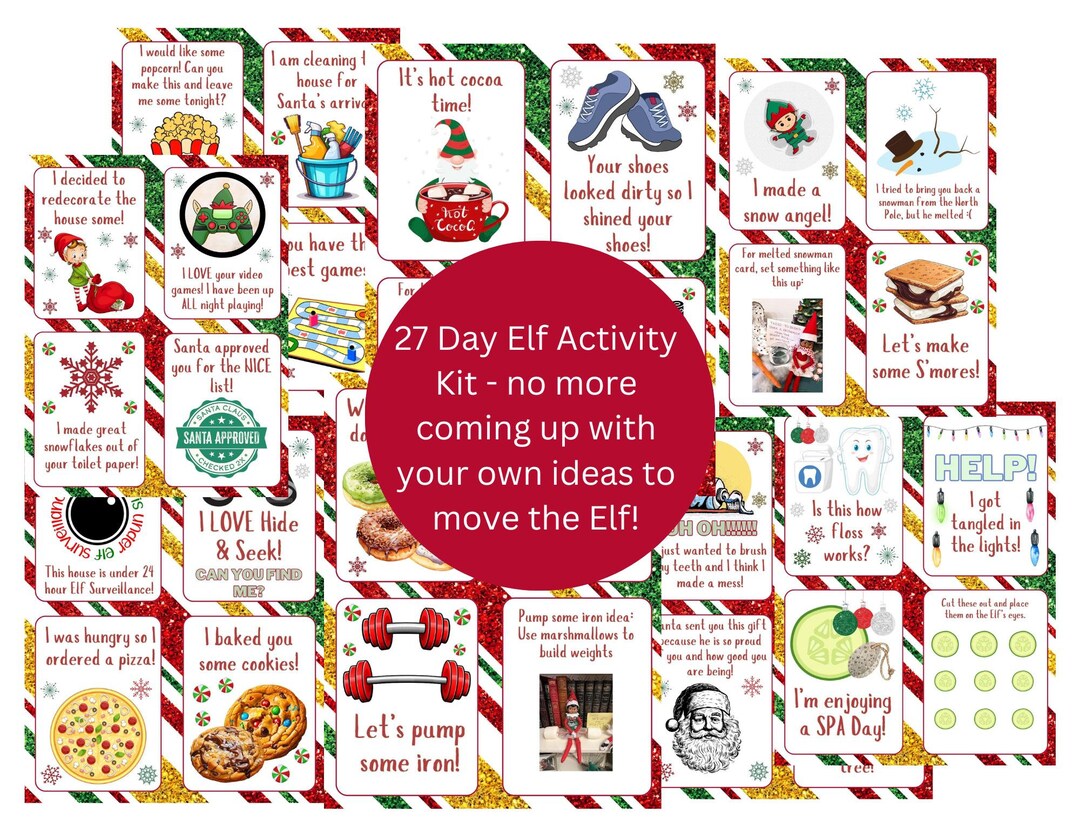 Printable 27 Day Christmas Elf Kit, Christmas Elf Props, Elf Activities ...