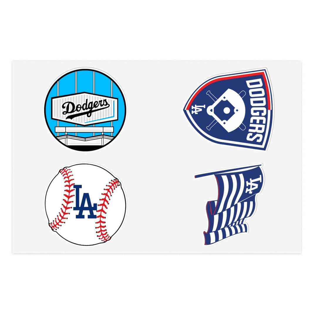 Los Angeles Dodgers Sticker Sheets, 4 Designs, 2 Sizes Baseball Team ...