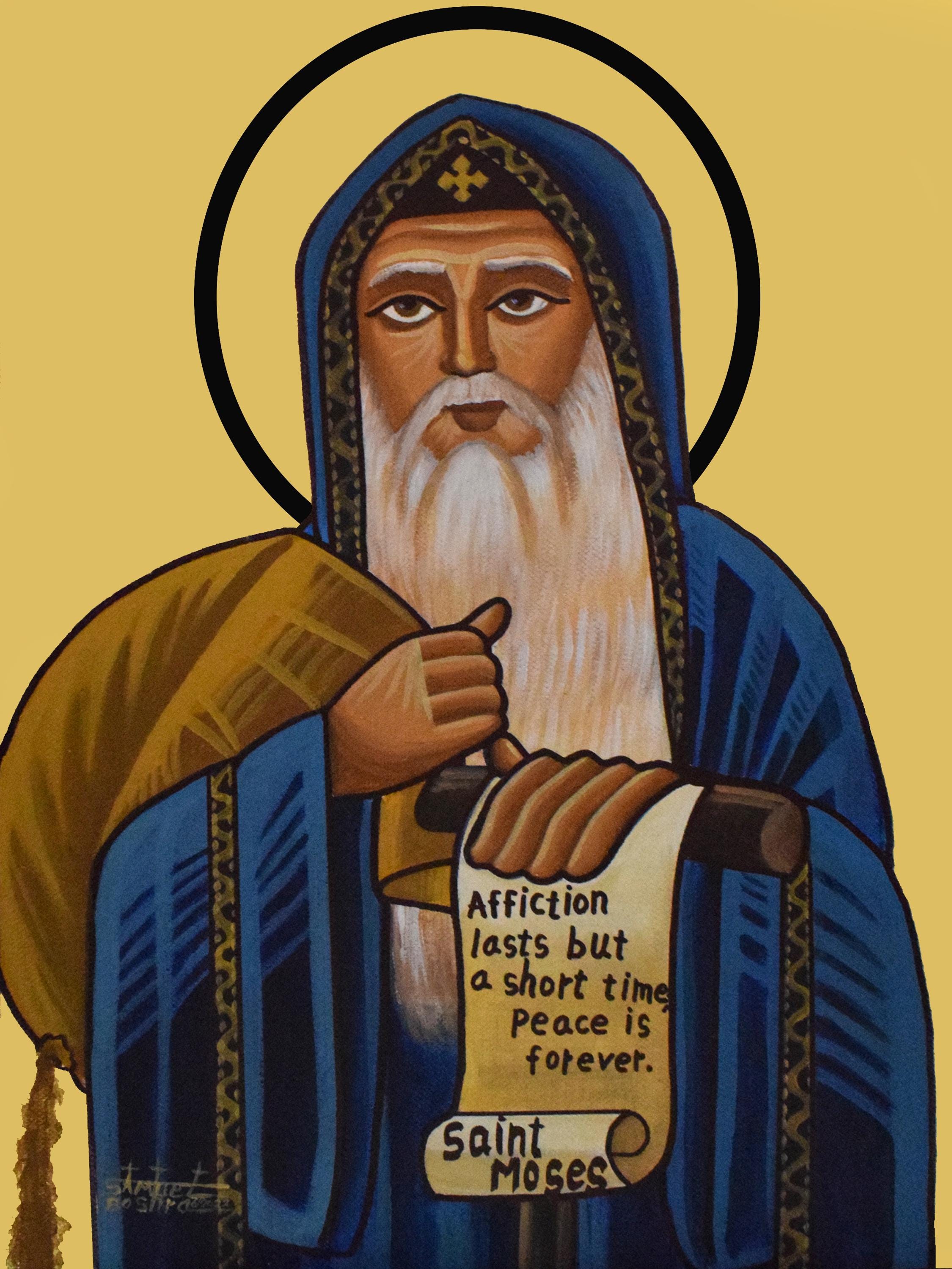 Coptic Saint Moses the Black Icon - Digital Orthodox Christian Art ...
