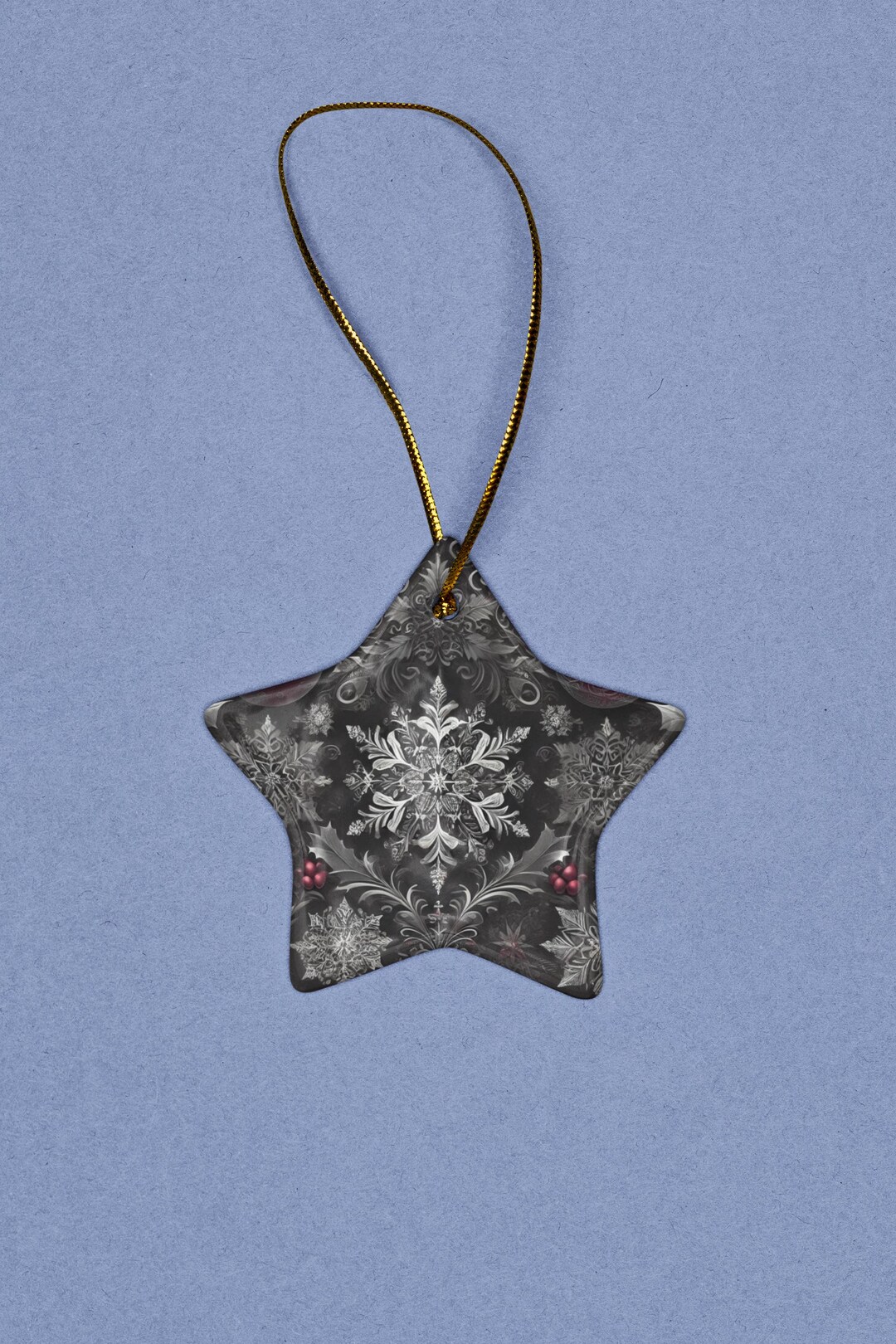 Goth Ceramic Ornament - Dark Gothic Christmas Decor, Elegant Holiday ...