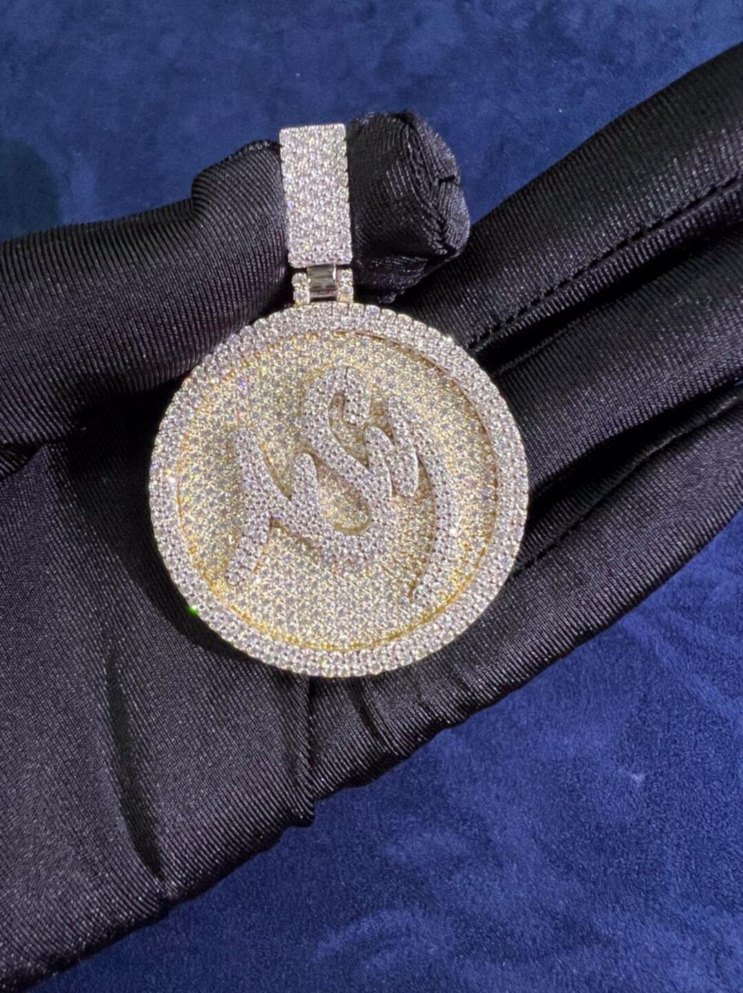 Custom Moissanite Circle Pendant 1.5 Inch. Hip Hop Chain, Moissanite ...