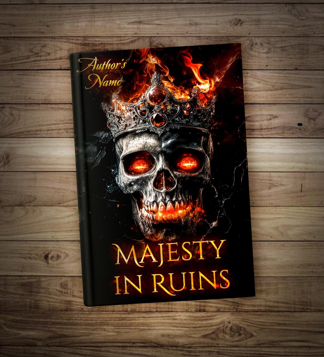 Premade Dark Fantasy Book Cover - Skull & Fire Horror Art, Ebook Cover ...