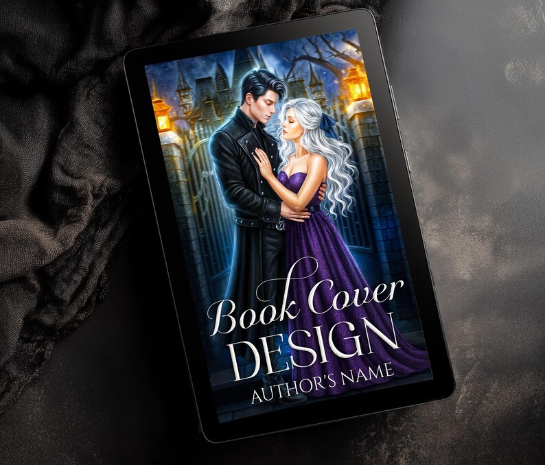 Premade Gothic Romance Book Cover Design, Vampire Lovers at Castle ...