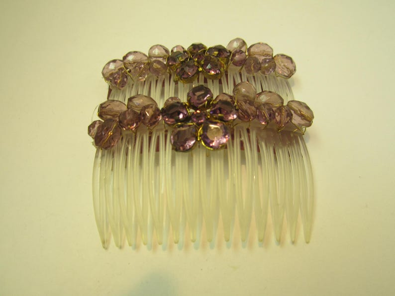 Vintage Handmade Hair Combs Made From High End Old Clip-on Earrings ...