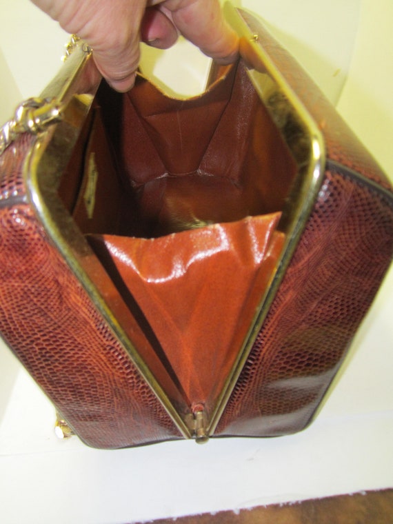Vintage Nordstroms Best Lizard Skin Purse 1960's -Cha… - Gem