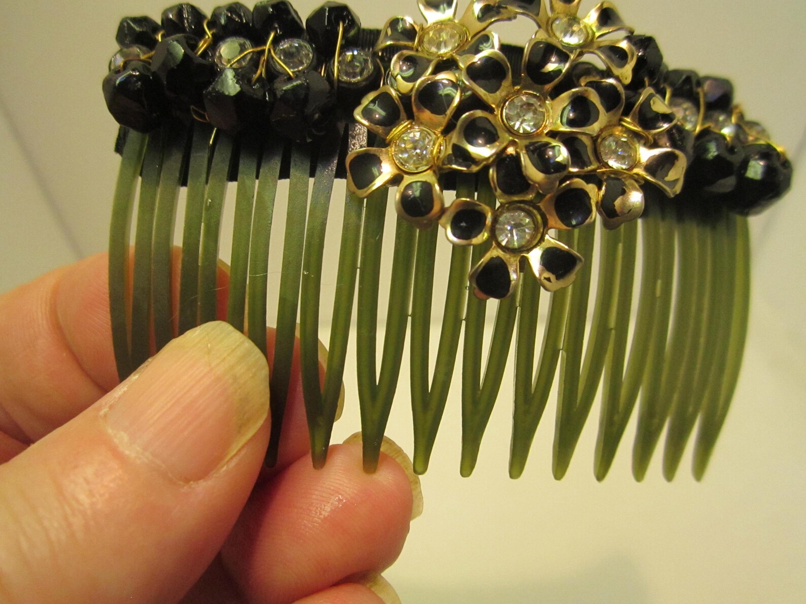 Vintage Handmade Hair Combs Made From High End Old Clip-on Earrings ...
