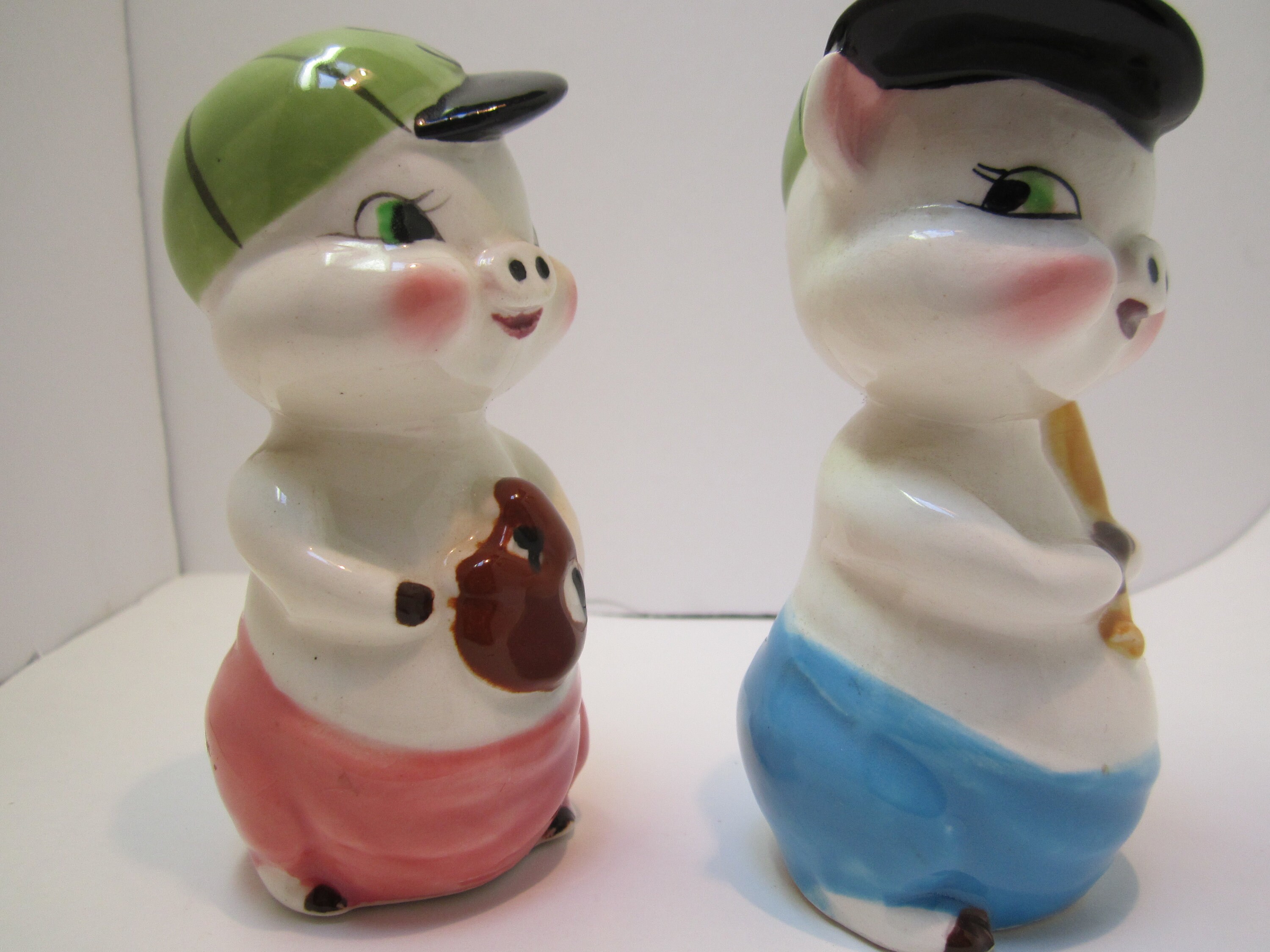 Vintage Napco Pig Baseball Salt and Pepper Shakers - Made in Japan - Etsy